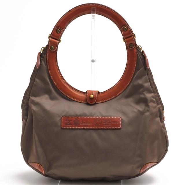 ○フェリージ Felisi リモンタナイロン バケッタレザー 牛革 ハンドバッグ 9333/DS サークルバッグ 肩掛け ワンショルダーバッグ   中古