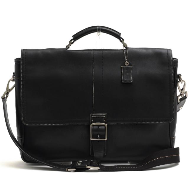 ○コーチ COACH ナチュラルグラブタンレザー 牛革 ビジネスバッグ F70035 Legacy leather Singlebuckle Brief レガシー 2WAY ショ  中古