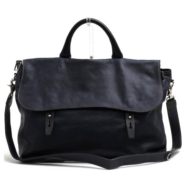 ○ステファノマーノ STEFANO MANO 牛革 カーフ ビジネスバッグ Art .173 ワンハンドルブリーフ シボ革 シュリンクレザー 2WAY ショ 中古