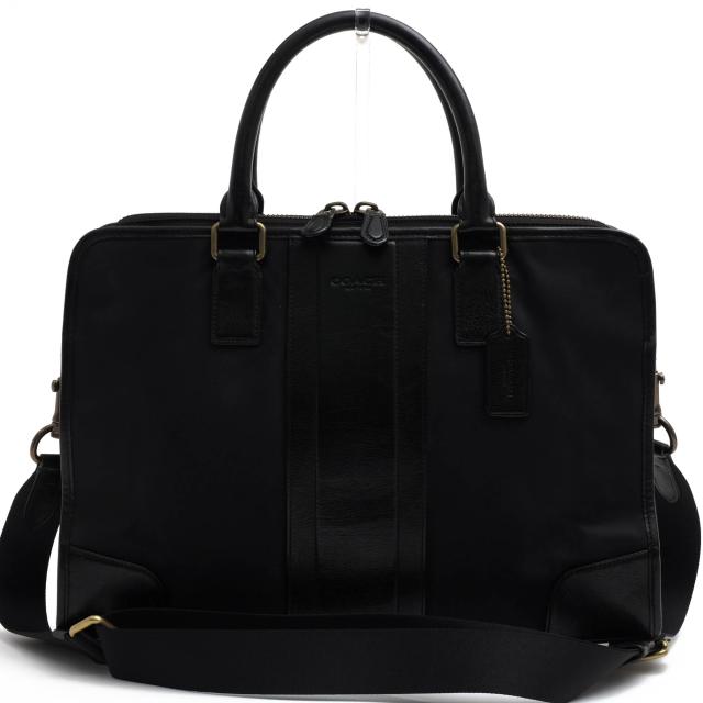 ○コーチ COACH 一部牛革 ビジネスバッグ F71545 ボンベ ナイロン ディレクターズ ブリーフケース BOMBE NYLON DIRECTORS BRIEFCAS 中古