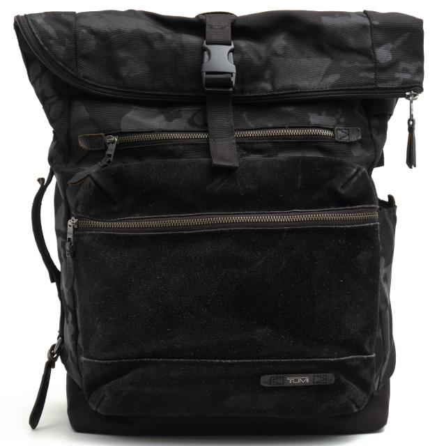 ○トゥミ TUMI 一部牛革 リュック 61080DCM DALSTON RIDLEY ROLL TOP BACKBACK 迷彩・カモフラージュ柄 ノートPC収納可 メンズ 【  中古