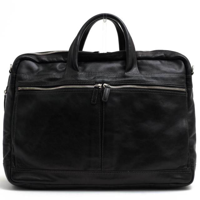 ○海老名鞄 ebina kaban ベンガル産カーフスキン 牛革 ビジネスバッグ URBAN Wide Double アーバンワイドダブル ビジネスブリーフ  中古