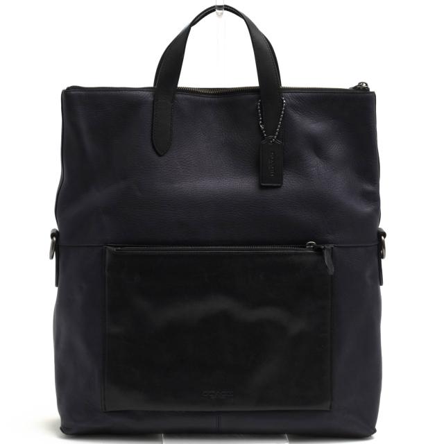 ○コーチ COACH スポーツカーフ 牛革 トートバッグ 72141 Manhattan foldover tote マンハッタン フォルドオーバー トート メンズ  中古
