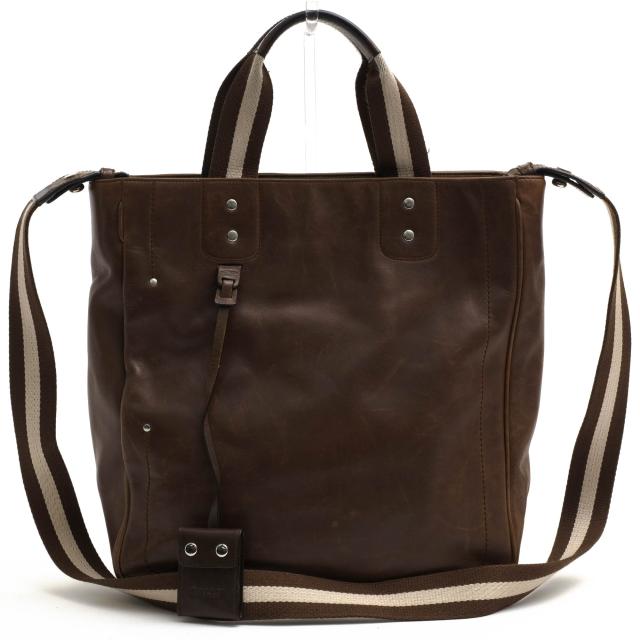 ○バリー BALLY TRAINSPOTTING トレインスポッティング カーフ 牛革 トートバッグ TENIRO A4サイズ収納可 2WAY ショルダーバッグ   中古