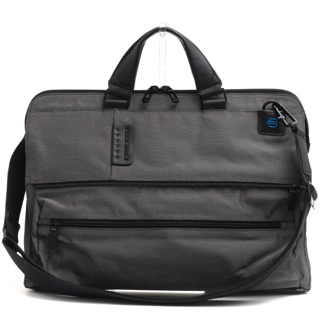 ○ピークアドロ PIQUADRO 一部牛革 ビジネスバッグ ノートPC収納可 2WAY ショルダーバッグ メンズ 【中古】 中古