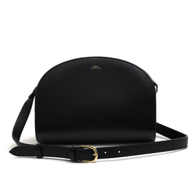 ○アーペーセー A.P.C. イタリア産スムースカーフスキン 牛革 ショルダーバッグ F61048 SAC DEMI-LUNE サック デミ リュンヌ ハー  中古
