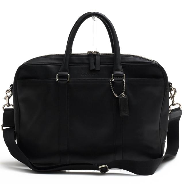 ○コーチ COACH 牛革 カーフ ビジネスバッグ F71066 LEXINGTON ZIP TOP BRIEF レキシントン ジップトップ ブリーフ A4サイズ収納可 中古
