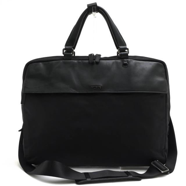 ○トゥミ TUMI 日本限定モデル ライトウェイトナイロン 牛革 ビジネスバッグ 481764DE Voyageur City ギブズ シングルジップ ブリ  中古