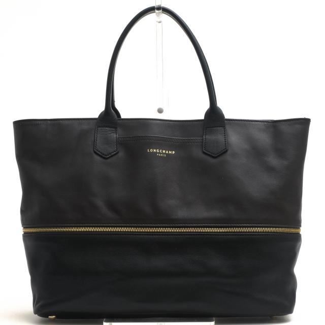 ○ロンシャン Longchamp 牛革 カーフ トートバッグ LONGCHAMP2.0 Expandable Tote 高さ拡張 バイカラー レディース 【中古】 中古