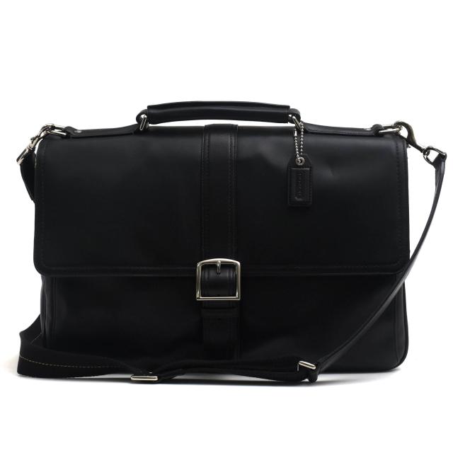 ○コーチ COACH ナチュラルグラブタンレザー 牛革 ビジネスバッグ F70096 フラップ式 2WAY ショルダーバッグ メンズ 【中古】 中古