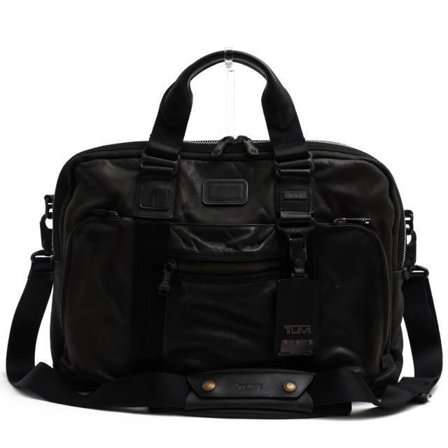○トゥミ TUMI フルグレインレザー 牛革 ビジネスバッグ 92611DH ALPHA BRAVO Mcnair Slim Brief マクネア スリムブリーフ 2WAY シ 中古
