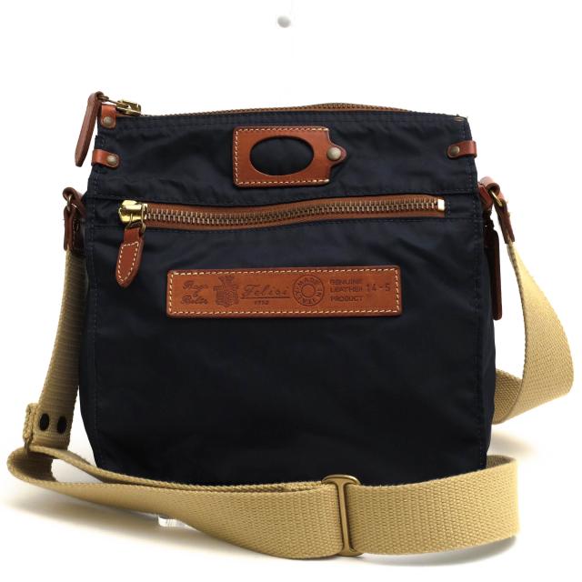 ○フェリージ Felisi リモンタナイロン バケッタレザー 牛革 ショルダーバッグ 14/5/DS メンズ 【中古】 中古