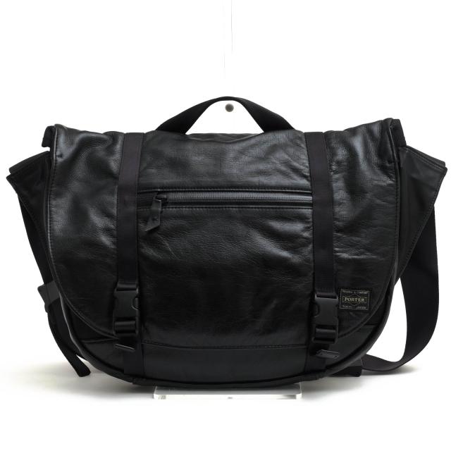 ○ポーター 吉田カバン PORTER 牛ステア スコッチガードTM ショルダーバッグ 107-08408 ZOOM MESSENGER BAG S ズーム メッセンジャ 中古