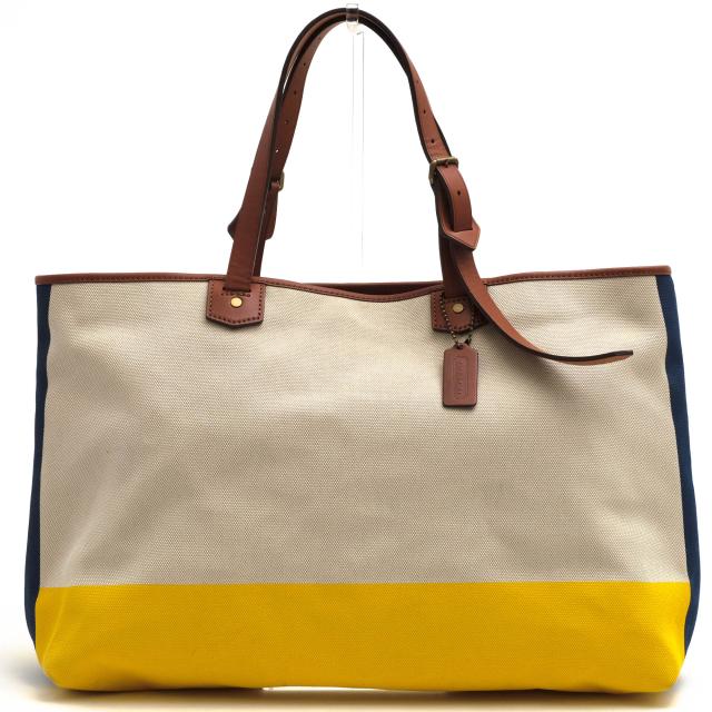 ○コーチ COACH  トートバッグ 71326 Bleecker Colorblock Canvas Holdall ブリーカー カラーブロック キャンバス ホールドオール  中古