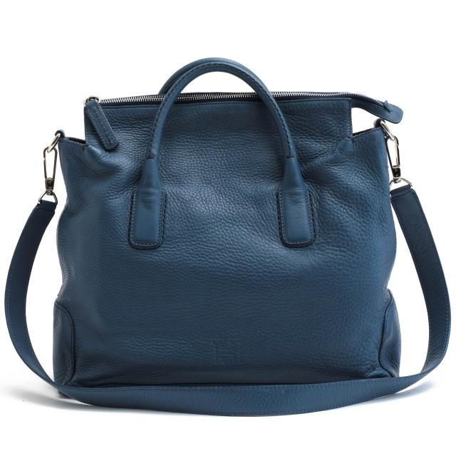 ○ヒロフ HIROFU ソフトバケッタ 牛革 トートバッグ DUO L デュオ A4サイズ収納可 定番 2WAY ショルダーバッグ シボ革 シュリンク  中古