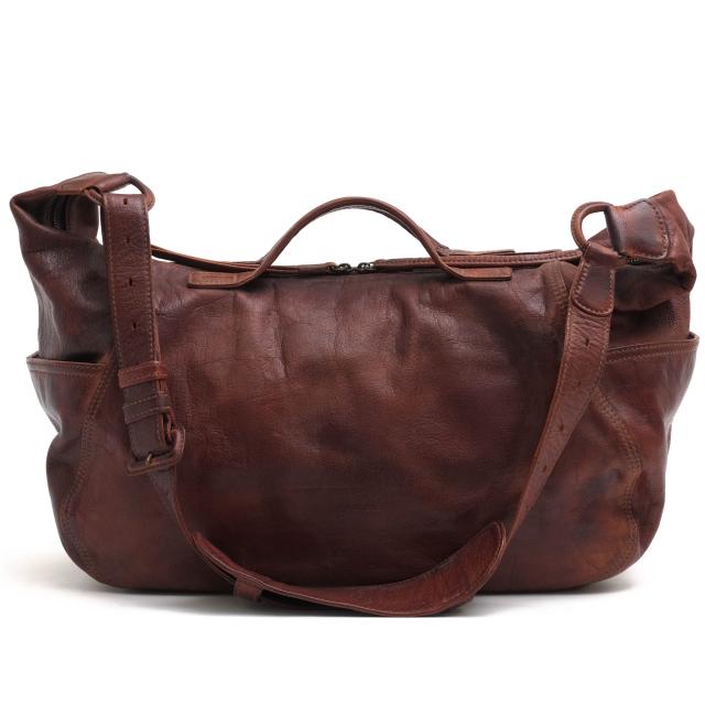 ○ゲンテン genten 山羊革 ゴートスキン ボストンバッグ GOAT NUME ゴートヌメ A4サイズ収納可 ユニセックス 男女兼用 2WAY ショル 中古