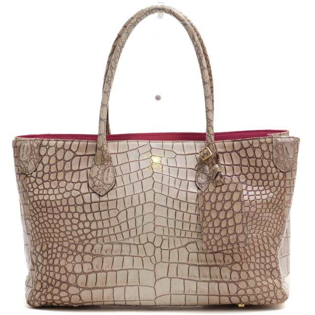 ○エーディーエムジェイ ADMJ 牛革 トートバッグ 16AWA01009 定番 クロコ型押し レディース 【中古】 中古