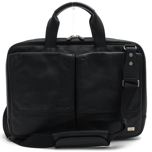 ○ダンヒル Dunhill フルグレインレザー 牛革 ビジネスバッグ QB6040A Avorities Leather Single Zip Document Case アボリティー  中古