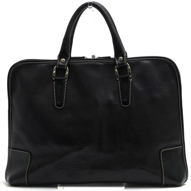 ○ステファノマーノ STEFANO MANO ワルピエ社ブッテロレザー 牛革 ビジネスバッグ Art.1848 GOLF A4サイズ収納可 シボ革 シュリン  中古