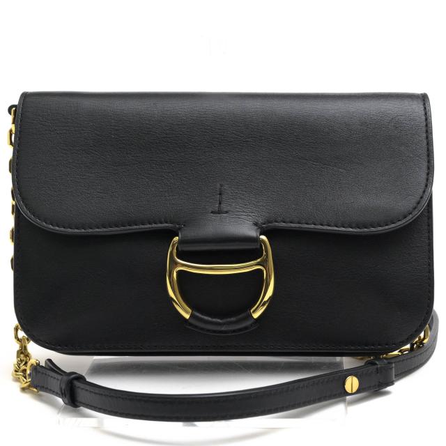 ○ポロ ラルフローレン POLO RALPH LAUREN 牛革 カウハイド ショルダーバッグ CA56658 チェーンショルダーバッグ レディース 【中  中古