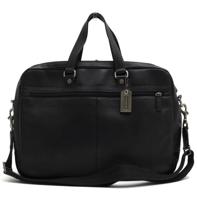 ○コーチ COACH ペブルドレザー 牛革 ビジネスバッグ F70366 Transatlantic Commuter トランスアトランティック コミューター シボ 中古