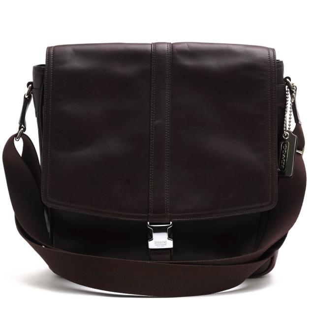 ○コーチ COACH ナチュラル グラブタン カウハイドレザー 牛革 ショルダーバッグ 70300 Transatlantic Leahter Map Bag トランスア 中古