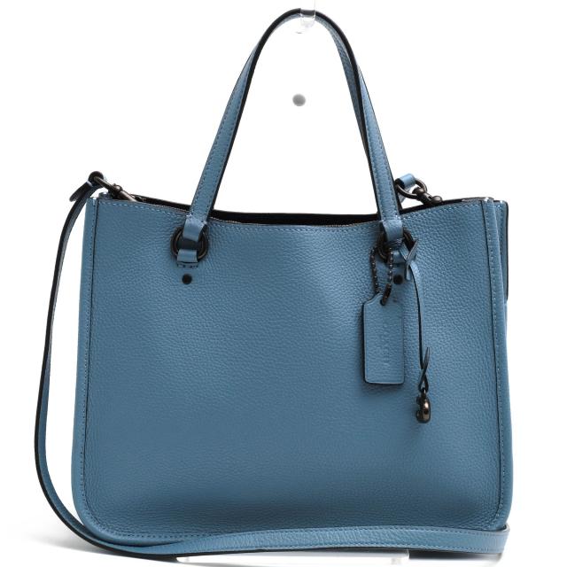 ○コーチ COACH ペブルドレザー 牛革 ハンドバッグ C3460 Tyler Carryall 28 タイラー キャリーオール 28 2WAY ショルダーバッグ   中古