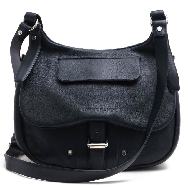 ○ロンシャン Longchamp 牛革 カーフ ショルダーバッグ Balzane バルザン シボ革 シュリンクレザー レディース 【中古】 中古