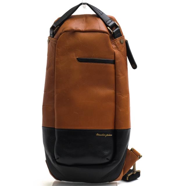 ○マスターピース master-piece キップヌメレザー 植物性タンニン 牛革 ショルダーバッグ 01642-v2 GLOSS ver.2 グロス スリングバ 中古