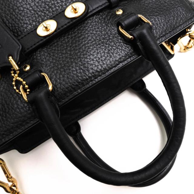 ○コーチ COACH スワッガー 牛革 ペブルドレザー ハンドバッグ F37635