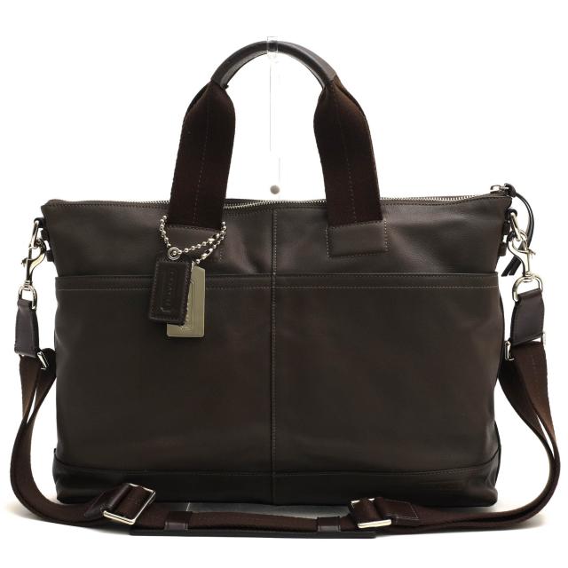 ○コーチ COACH スパイロレザー 牛革 ビジネスバッグ 70490 Thompson Urban Commuter トンプソン アーバン コミューター X 2WAY シ 中古