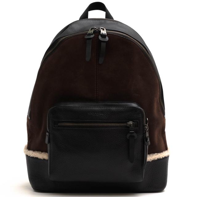 ○コーチ COACH 羊革 シープスキン リュック F27607 West Backpack Saddle Multi black Copper Finish デイパック シボ革 シュリン 中古