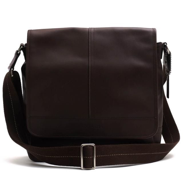 ○コーチ COACH 牛革 カーフ ショルダーバッグ F70663 Lexington Leather Map Bag レキシントン レザー マップ バッグ フラップ式  中古