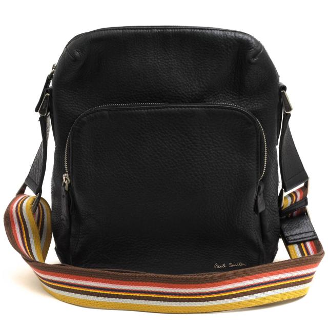 ○ポールスミス Paul Smith グレインソフトカーフレザー 牛革 ショルダーバッグ シボ革 シュリンクレザー メンズ 【中古】 中古