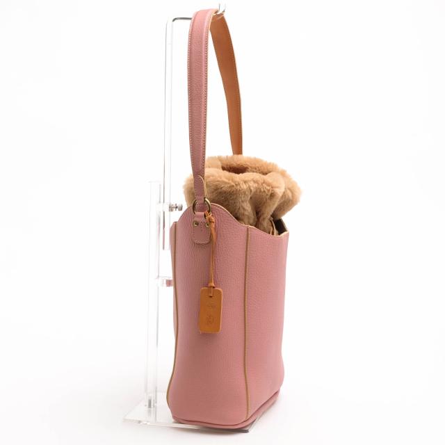 ○フェリージ Felisi ソフトキップレザー 牛革 エコファー ショルダーバッグ 20/77/LD+EU シボ革 シュリンクレザー 肩掛け ワンシ  中古