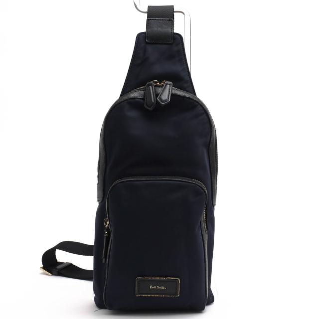 ○ポールスミス Paul Smith 一部牛革 ショルダーバッグ PSN460 CITY TRAVEL NYLON シティトラベル マルチストライプ ユニセックス  中古