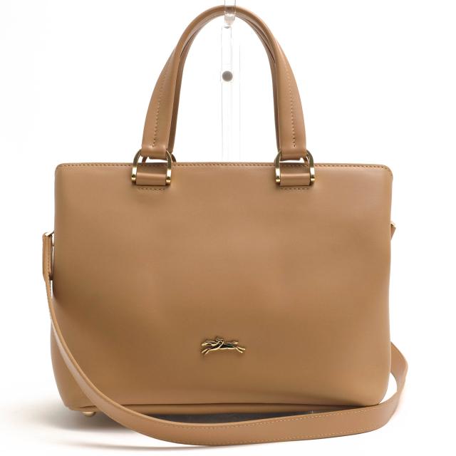 ○ロンシャン Longchamp スプリットカウハイド 牛革 ハンドバッグ HONORE オノレ404 2WAY ショルダーバッグ レディース 【中古】 中古