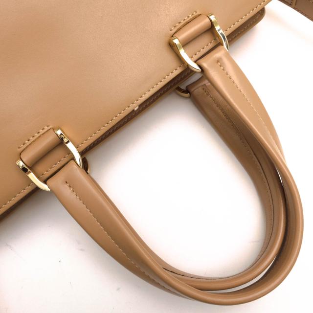 ○ロンシャン Longchamp スプリットカウハイド 牛革 ハンドバッグ