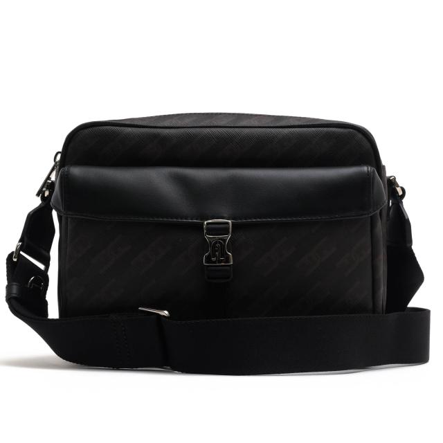 ○フルラ FURLA MAN マン アーチチェーンプリント入りコーティングファブリック 牛革 ショルダーバッグ MB00099 BX1672 COSMO S コ 中古