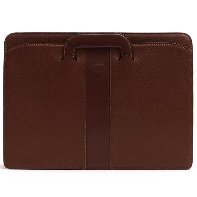 ○バーバリー BURBERRY グレイン型押し牛革 ビジネスバッグ 裏地バーバリーチェック柄 シボ革 シュリンクレザー メンズ 【中古】 中古