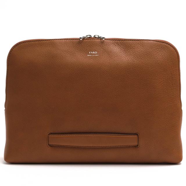 ○ファーロ FARO 牛革 セカンドバッグ/クラッチバッグ FRI007MOU CRIMEA MOUSSE シボ革 シュリンクレザー メンズ 【中古】 中古