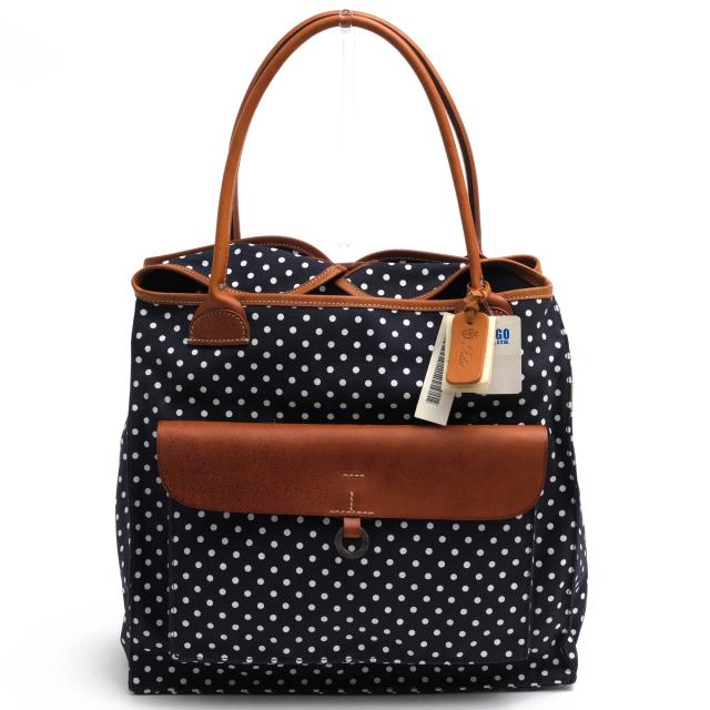 ○フェリージ Felisi バケッタレザー トートバッグ 03/30 POS ポルカドットキャンバス レディース 【中古】 中古