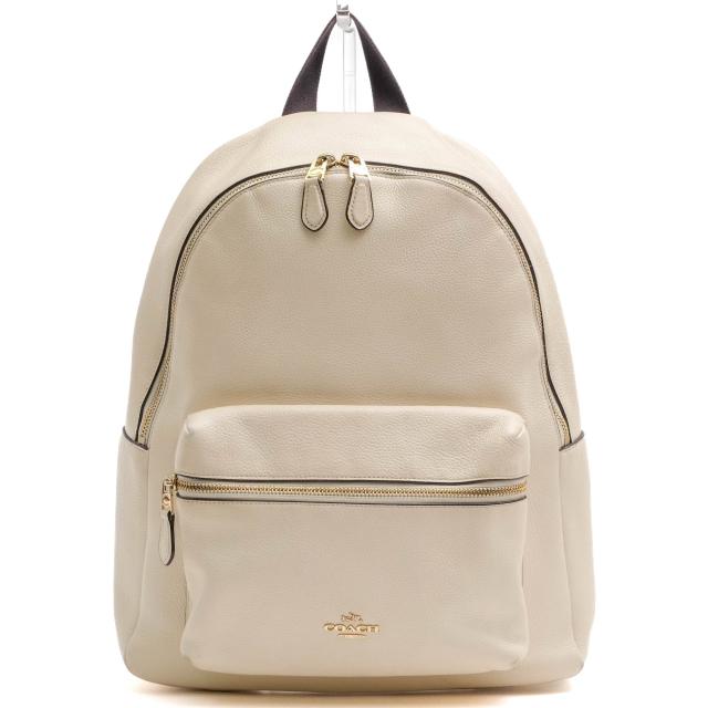 ○コーチ COACH ペブルドレザー 牛革 リュック F38288 Charlie Backpack In Pebble Leather チャーリー シボ革 シュリンクレザー   中古
