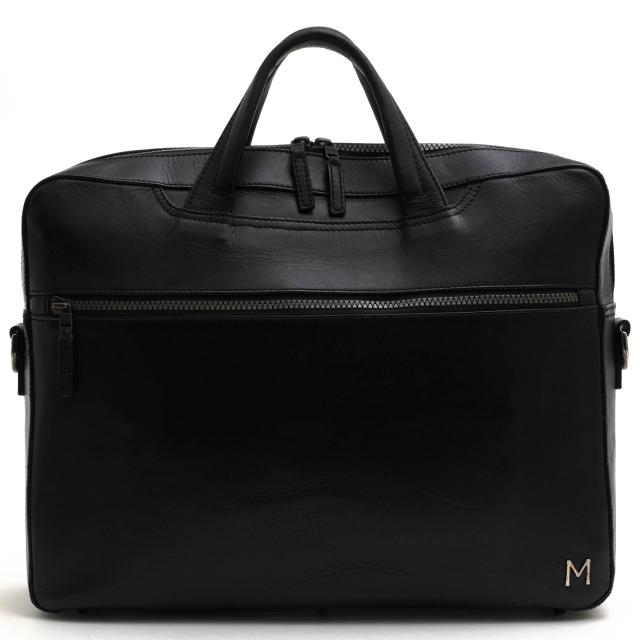 ○マザーハウス MOTHERHOUSE 牛革 ビジネスバッグ BLACK SERIES Single Compartment Business ブラックシリーズ メンズ 【中古】 中古