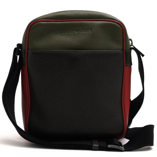 ○アルマーニ EMPORIO ARMANI ペブルドレザー 牛革 ショルダーバッグ Y4M054 YDE2J クロスボディバッグ シボ革 シュリンクレザー   中古