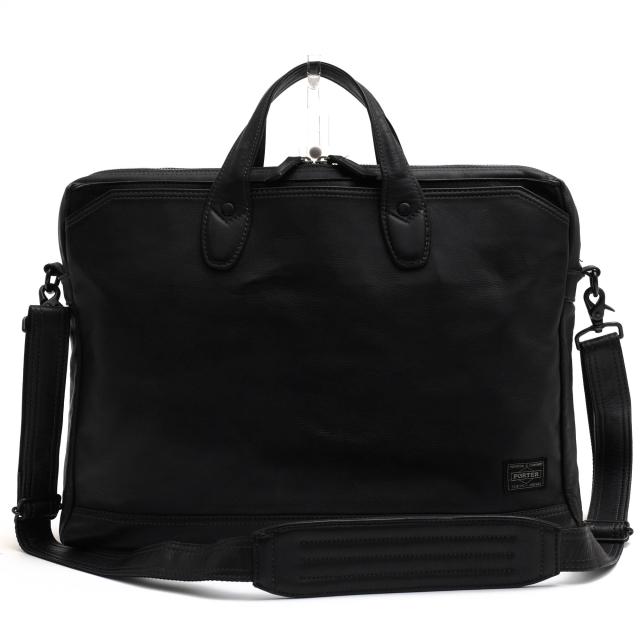 ○ポーター 吉田カバン PORTER 牛ステア中艶 ビジネスバッグ 124-01202 TAUSEN 2WAY BRIEFCASE タウゼン 2WAY ショルダーバッグ ノ 中古