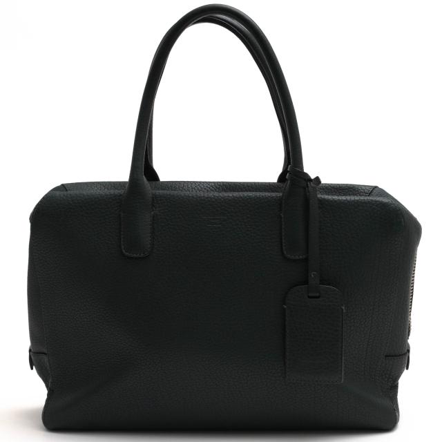 ○アルマーニ GIORGIO ARMANI 牛革 ビジネスバッグ Y2P045 YA44E BRIEFCASE VITELLO CON GRANA ボストンバッグ シボ革 シュリンク  中古