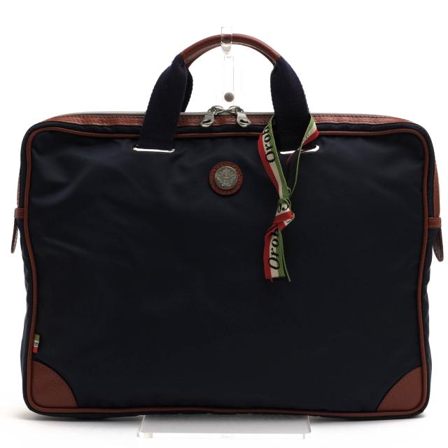 ○オロビアンコ orobianco 伊リモンタ社ナイロン 牛革 ビジネスバッグ 薄型 メンズ 【中古】 中古