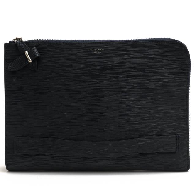 ○ペッレモルビダ PELLE MORBIDA エンボスレザー 牛革 セカンドバッグ/クラッチバッグ PMO-CA205 Capitano キャピターノ L字ファス 中古
