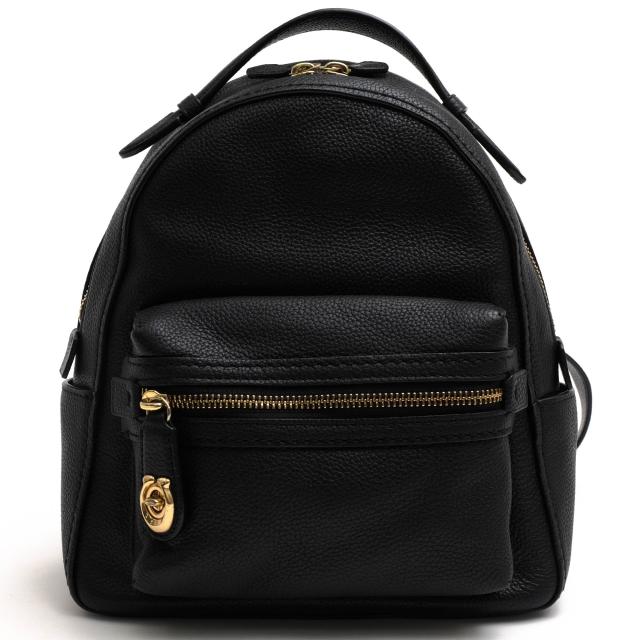○コーチ COACH ポリッシュド ペブルレザー 牛革 リュック 31032 CANVAS BACKPACK キャンパス バックパック 23 シボ革 シュリンク  中古